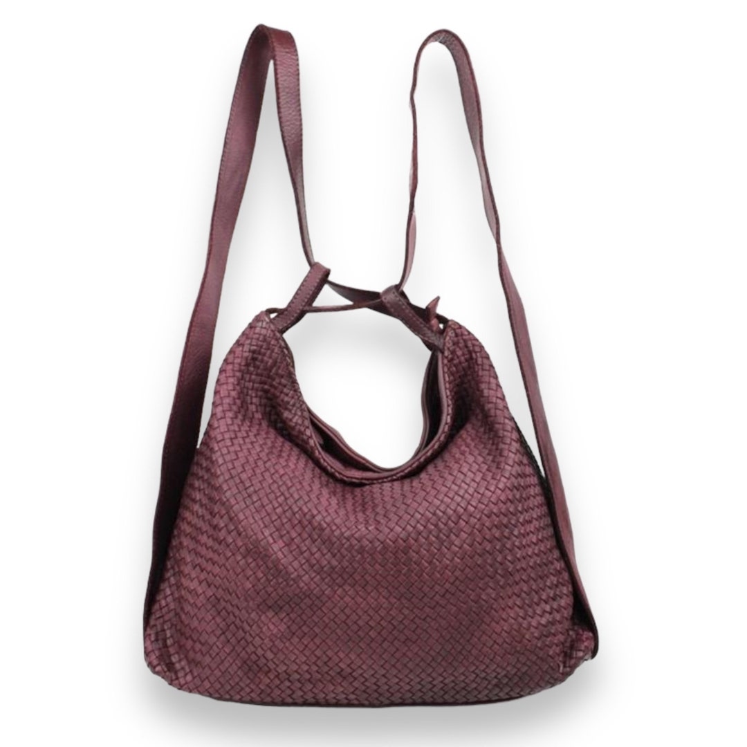 Braided Handbag and Backpack 2 in 1 Shoulder Bag Hobo Bag Woven Bag ...