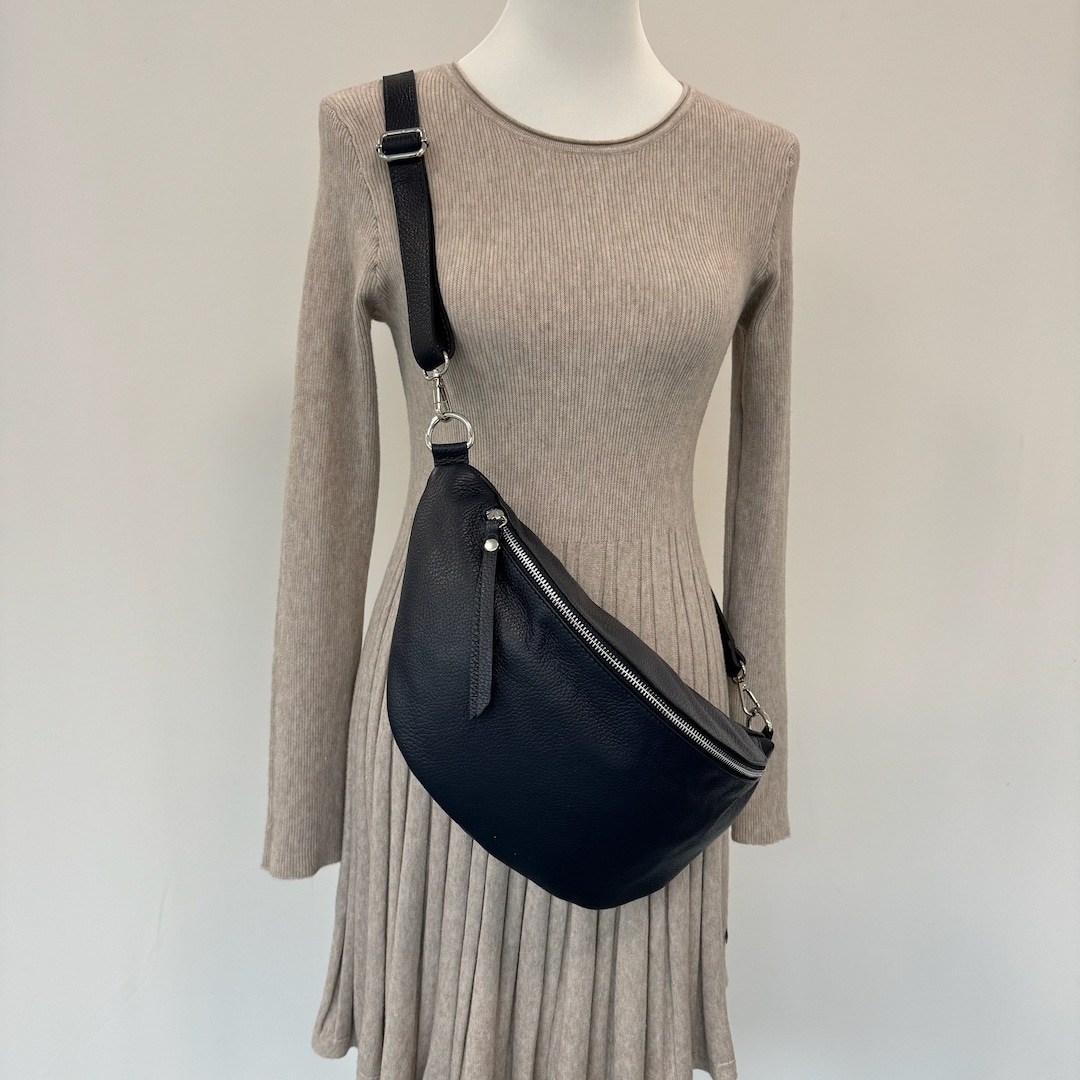 XL Leather Crossbody Bag, Crossbag Leather, Bum Bag Large, Shoulder Bag ...
