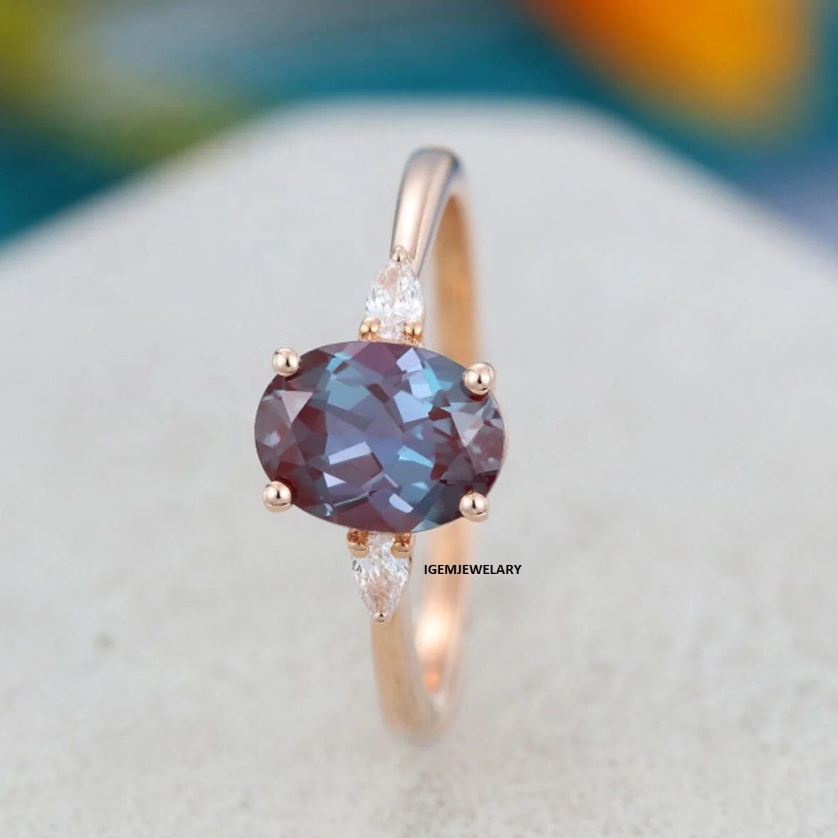 Dainty Alexandrite Ring, Color Change Alexandrite, 925 Solid Silver or ...