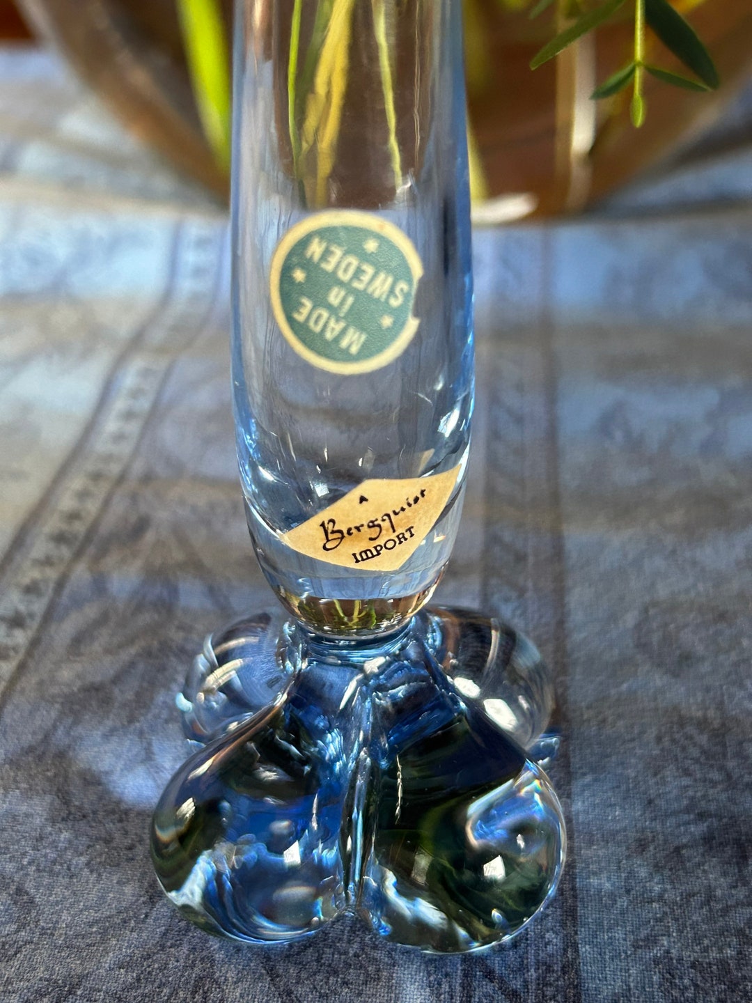 Vintage Translucent Blue Glass Bud Vase - Etsy