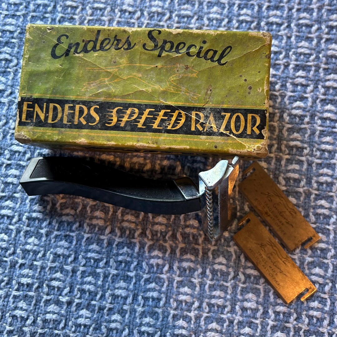 Vintage Enders Brand Single Blade Razor in Original Box With 2 Blades ...