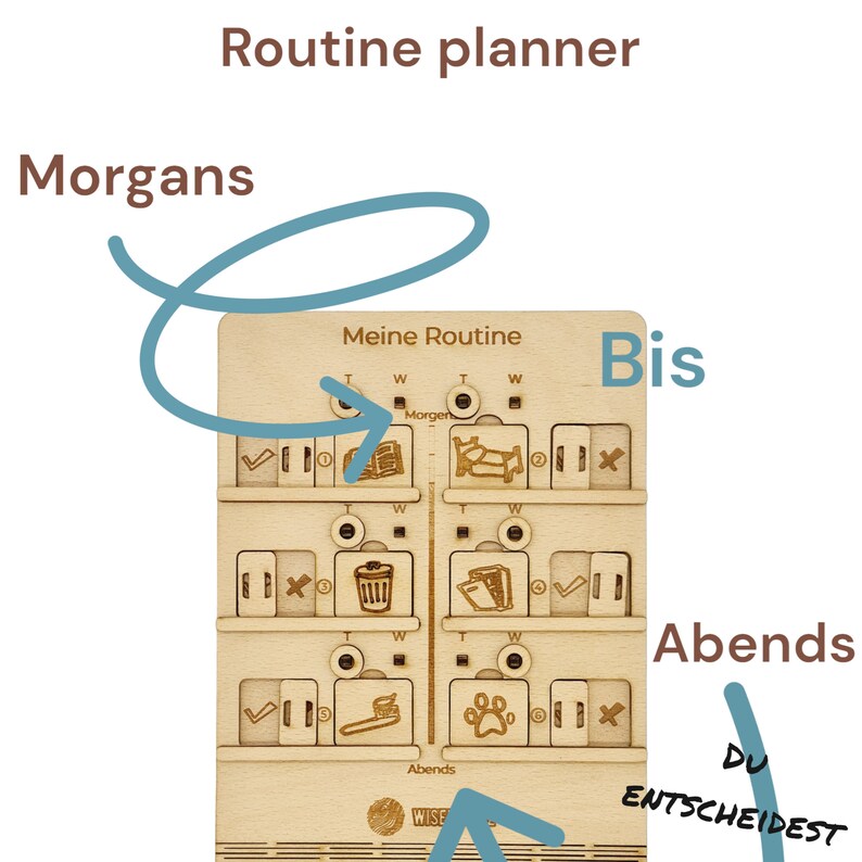 Wisewoodz Board for Tasks, Chores and Routines, Made From Wood ...