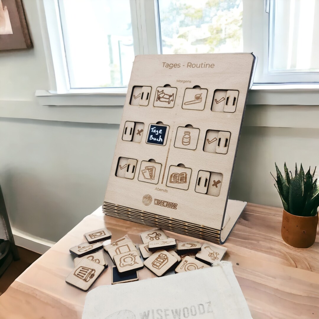 Wisewoodz Board for Tasks and Routine Made of Wood, Children's ...