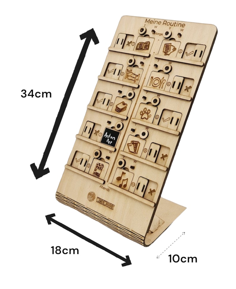 Wisewoodz Board for Tasks, Chores and Routines, Made From Wood ...