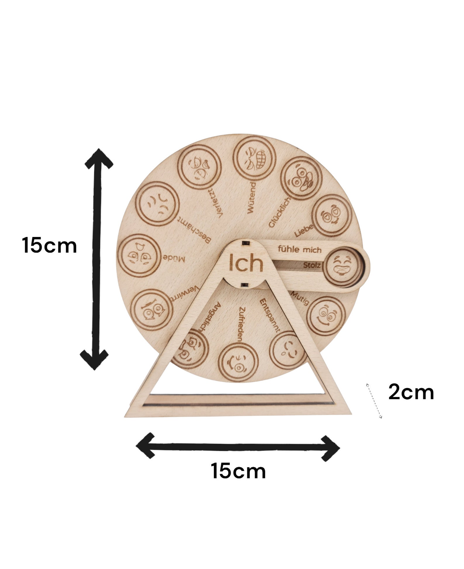 Wisewoodz Emotion Wheel Made of Wood, Understand and Learn Emotions for ...