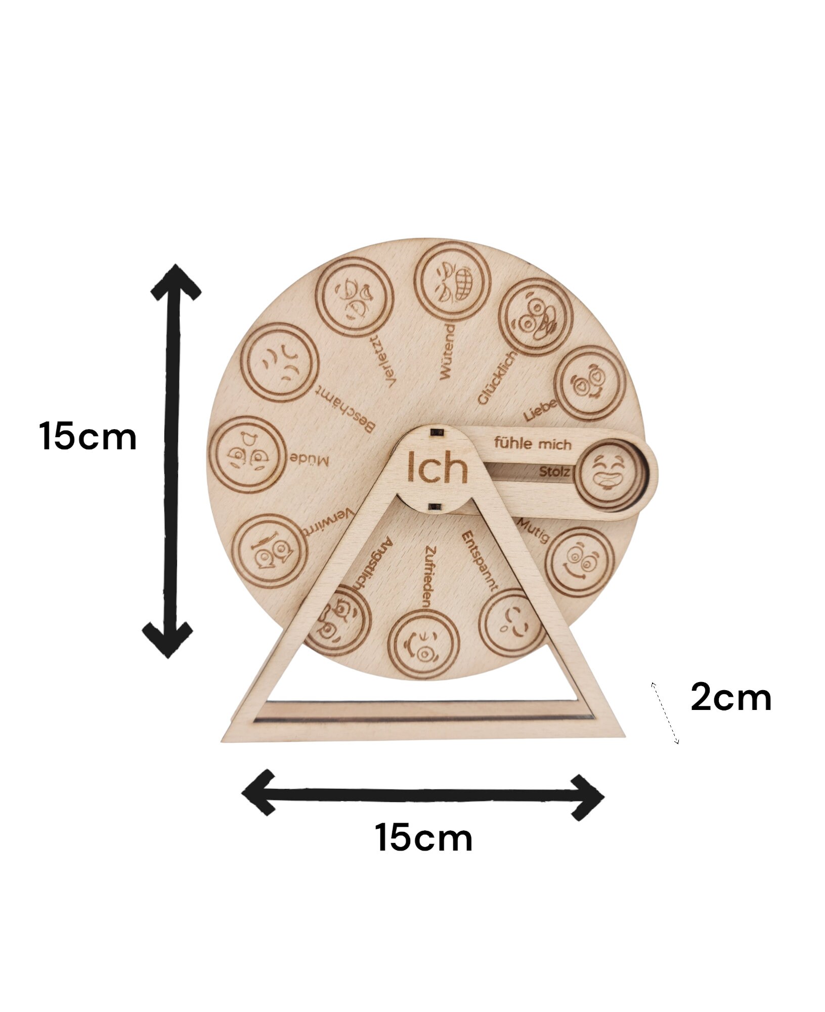 Wisewoodz Emotion Wheel Made of Wood, Understand and Learn Emotions for ...