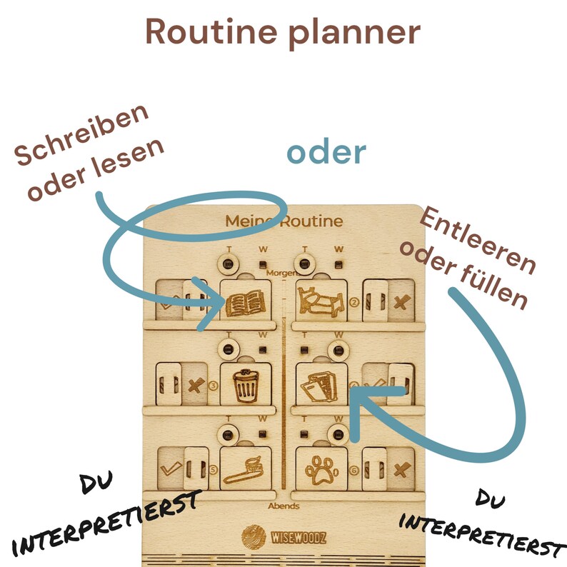 Wisewoodz Board for Tasks, Chores and Routines, Made From Wood ...