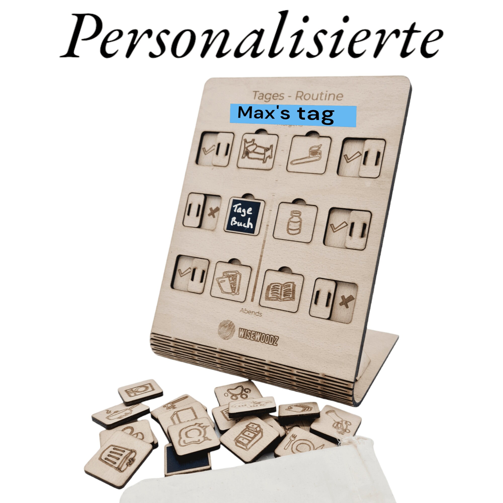 Wisewoodz Board for Tasks, Chores and Routines, Made From Wood ...