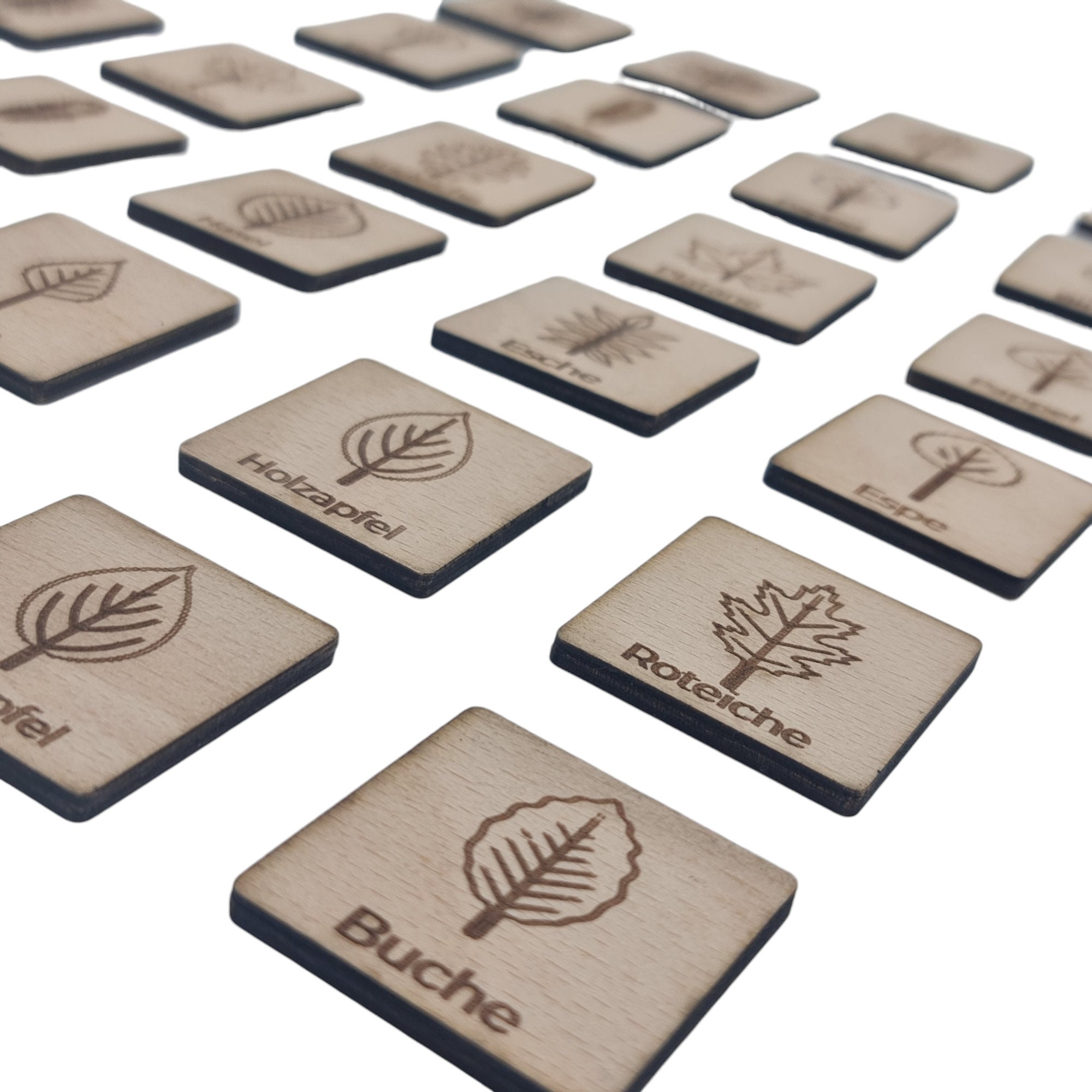 Wisewoodz Wooden Tree Leaves Memory Game, Learn Leaves Through Memory ...