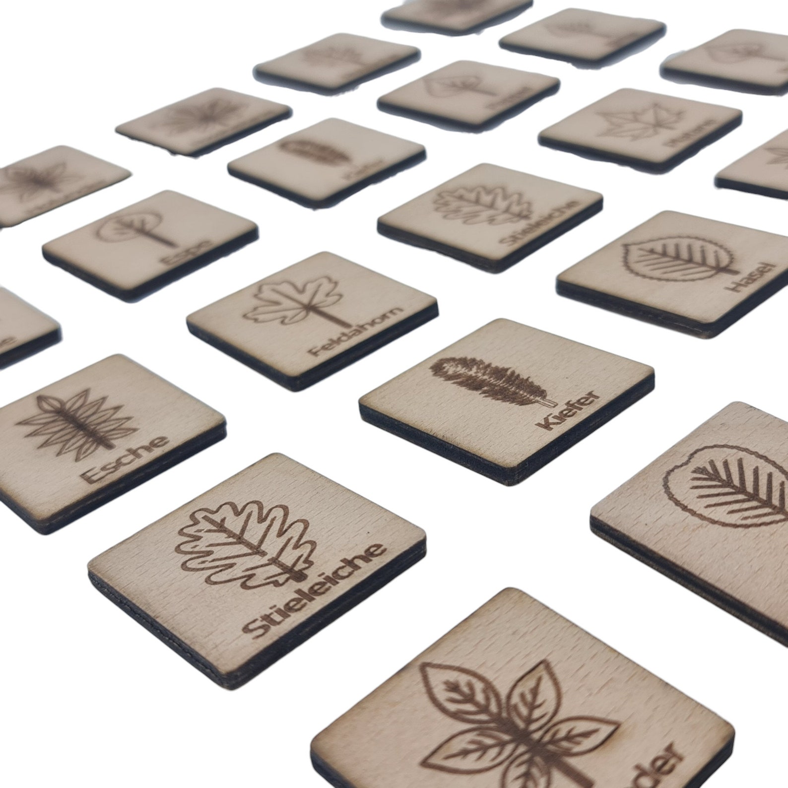 Wisewoodz Wooden Tree Leaves Memory Game, Learn Leaves Through Memory ...