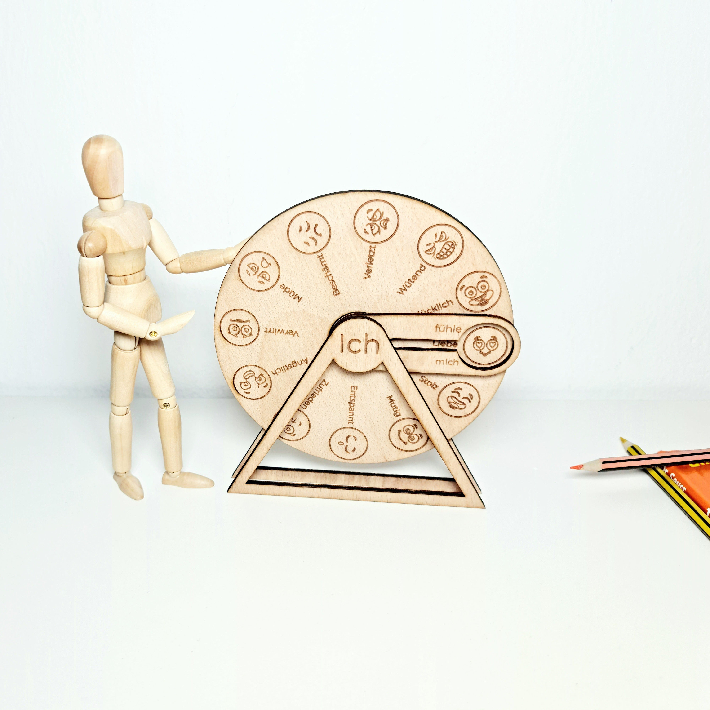Wisewoodz Emotion Wheel Made of Wood, Understand and Learn Emotions for ...