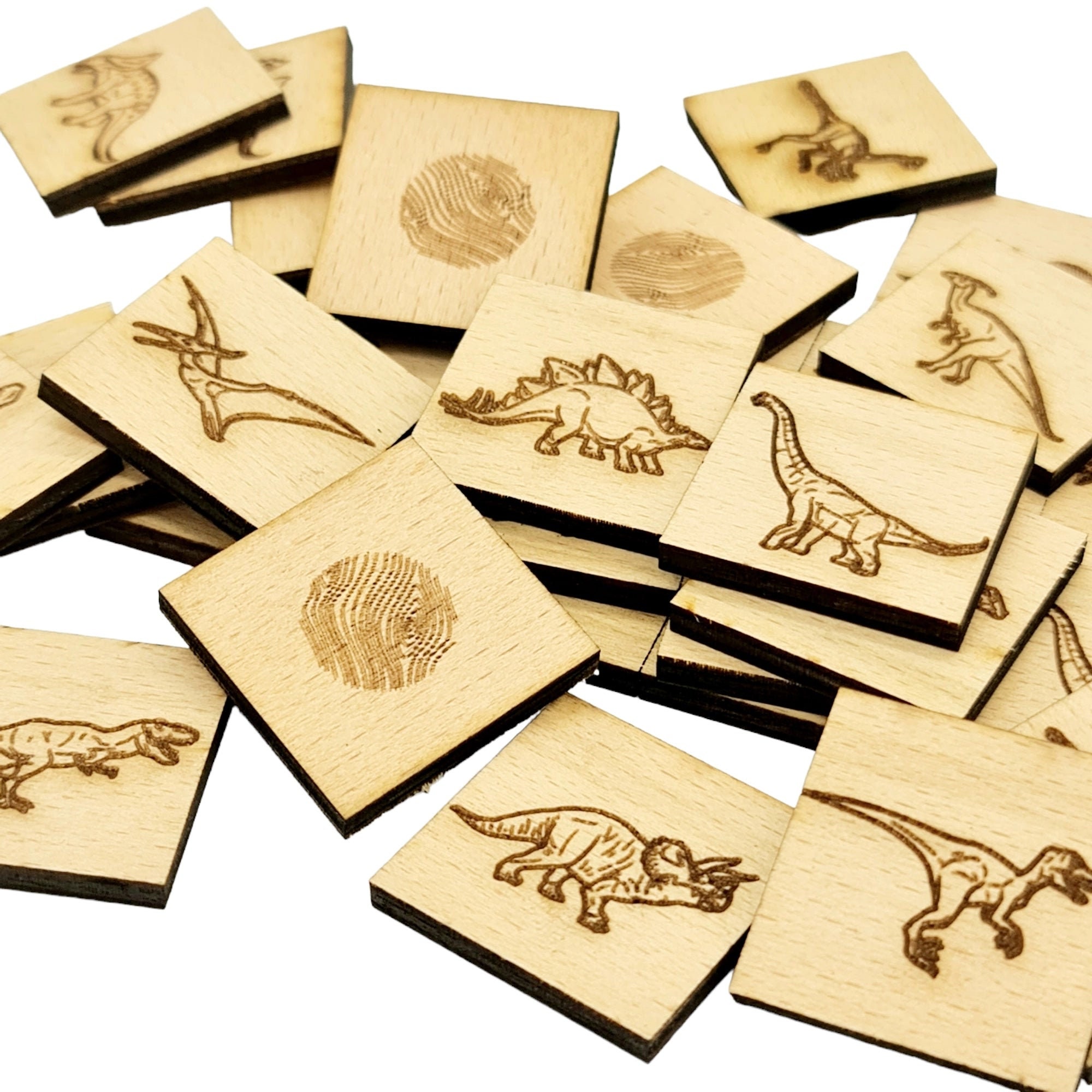 Wooden Dino Memory Game, for Children and Kids With Wooden Engraved ...