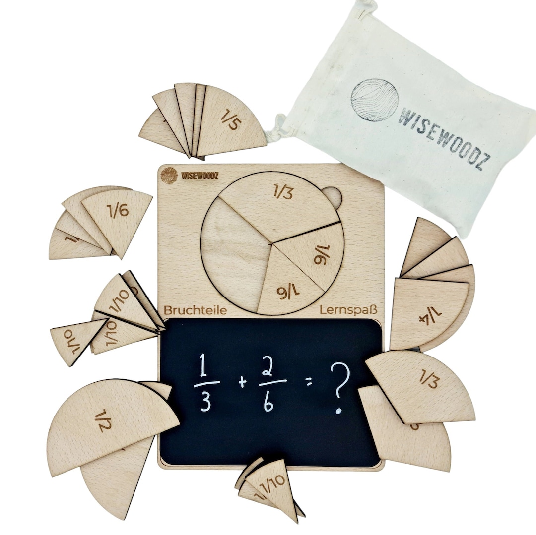 Wisewoodz Fraction Board, Board for Learning Fractions Made of Wood ...