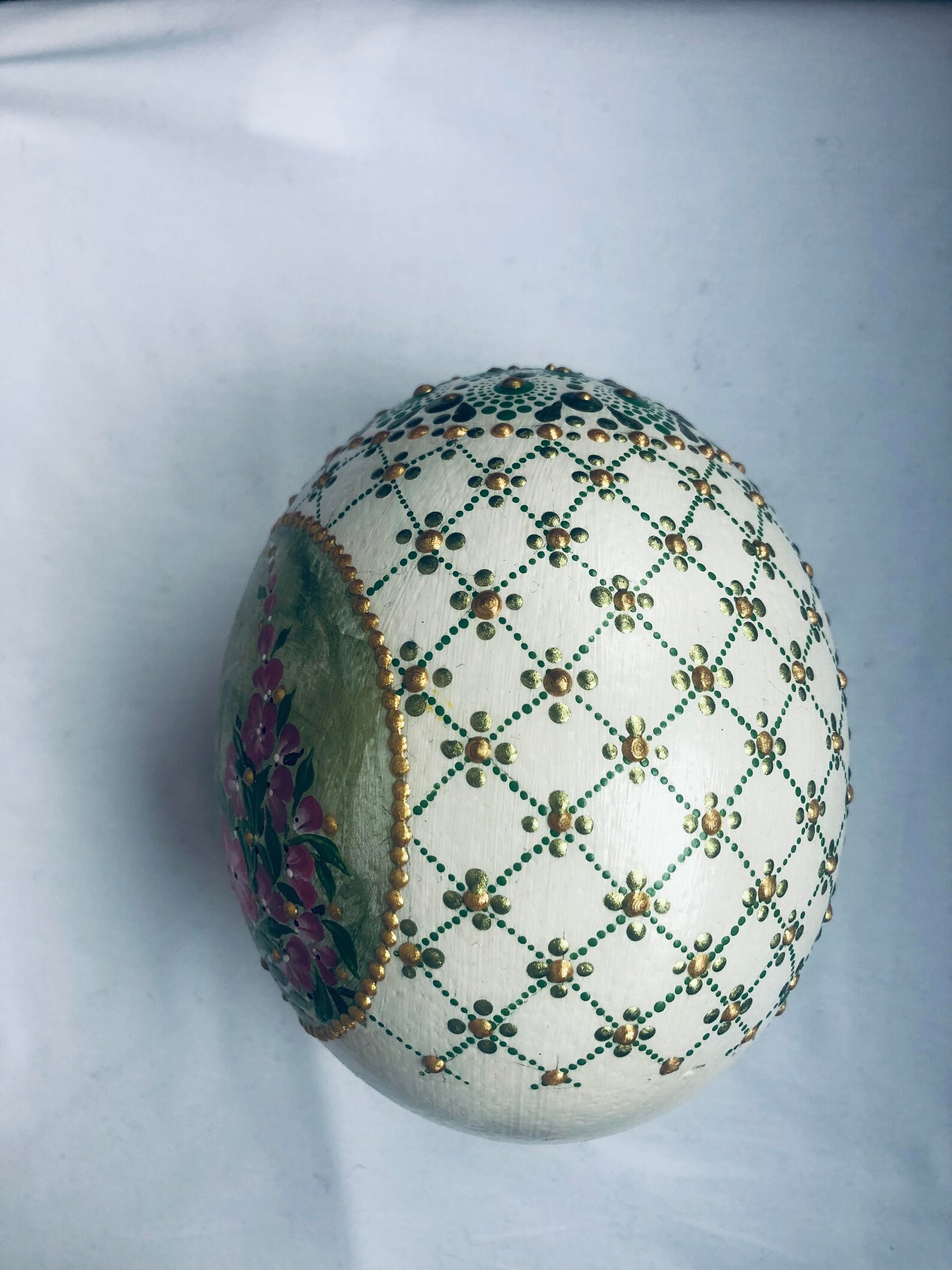 Ostrich Egg Decorated With Hand-painted Mandala and Floral Motifs, Hand ...