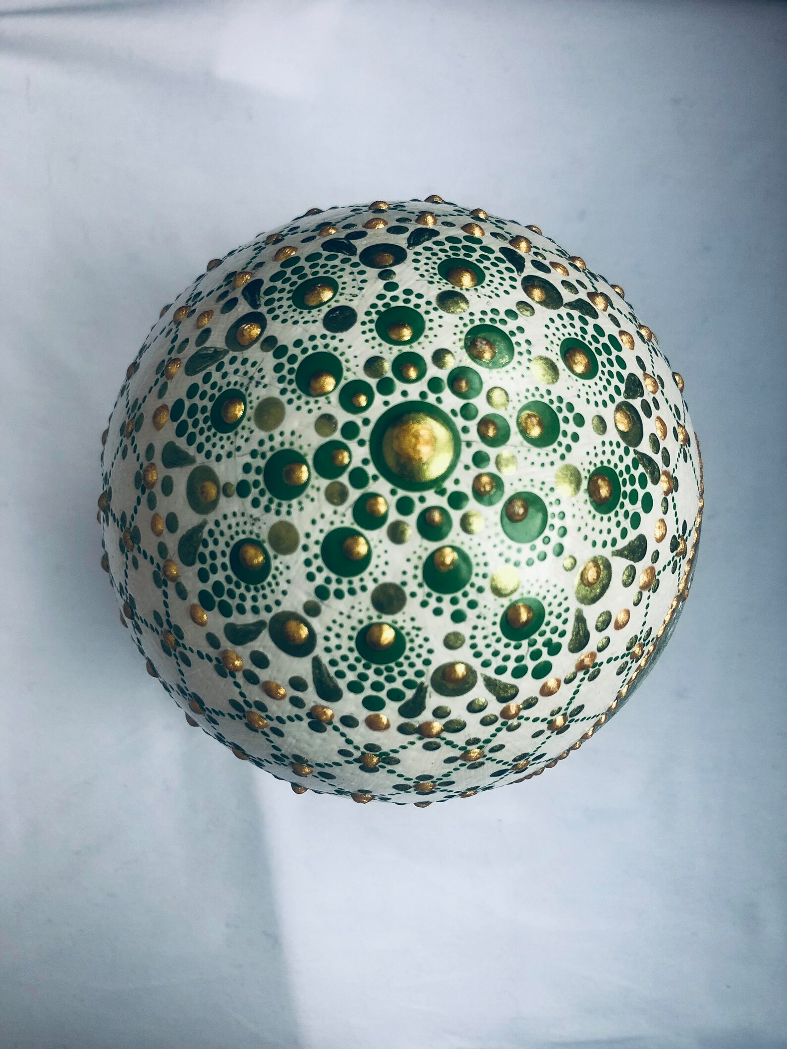 Ostrich Egg Decorated With Hand-painted Mandala and Floral Motifs, Hand ...