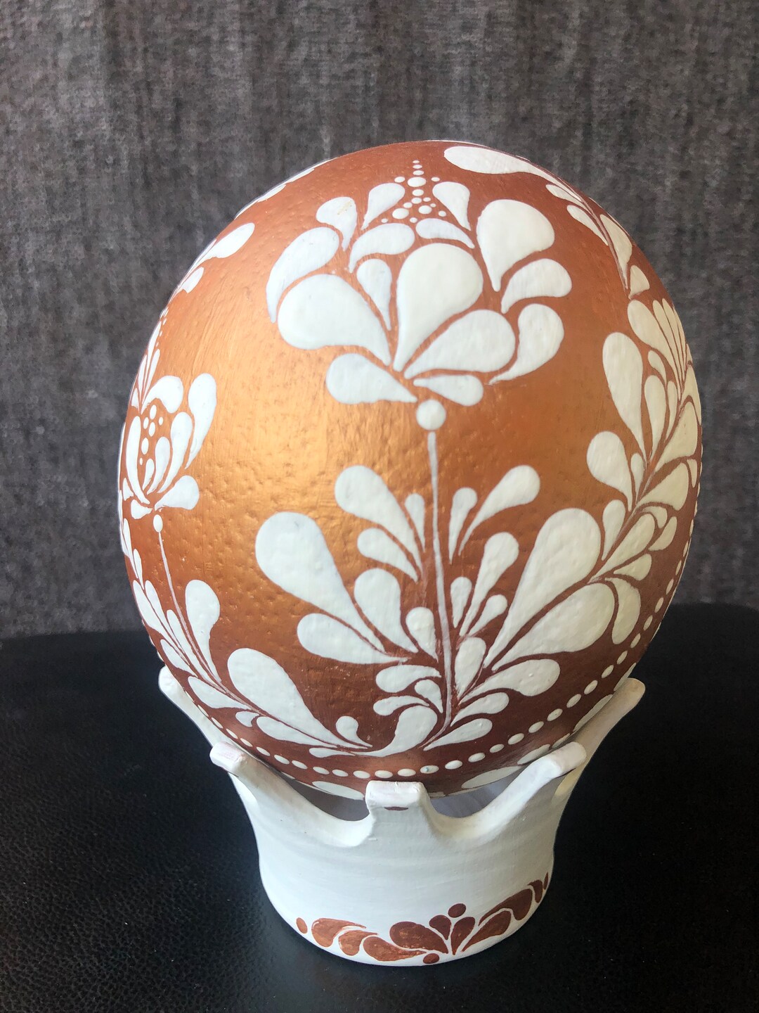 Ostrich Egg Decorated With Hand-painted Mandala and Floral Motifs, Hand ...