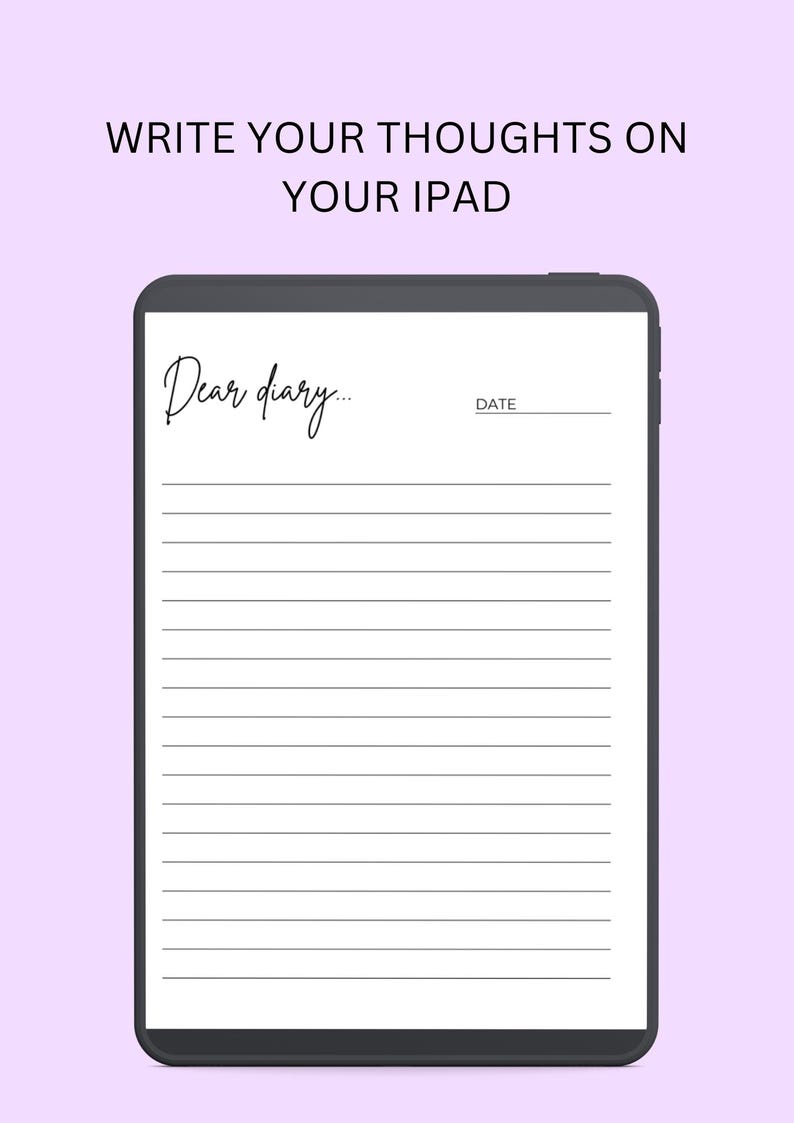 DEAR DIARY Digital Download Instant Download Printable Daily Journal ...