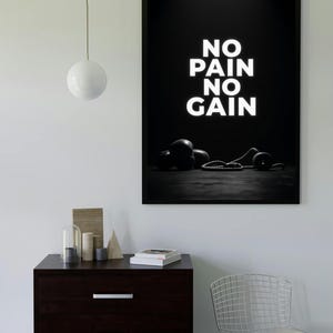 Poster No Pain No Gain- Gym Art - Work Out Art - Motivational - Gift ...