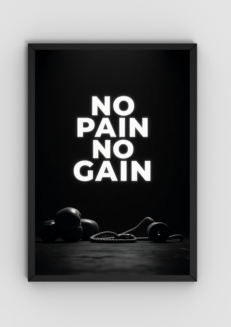 Poster No Pain No Gain- Gym Art - Work Out Art - Motivational - Gift ...