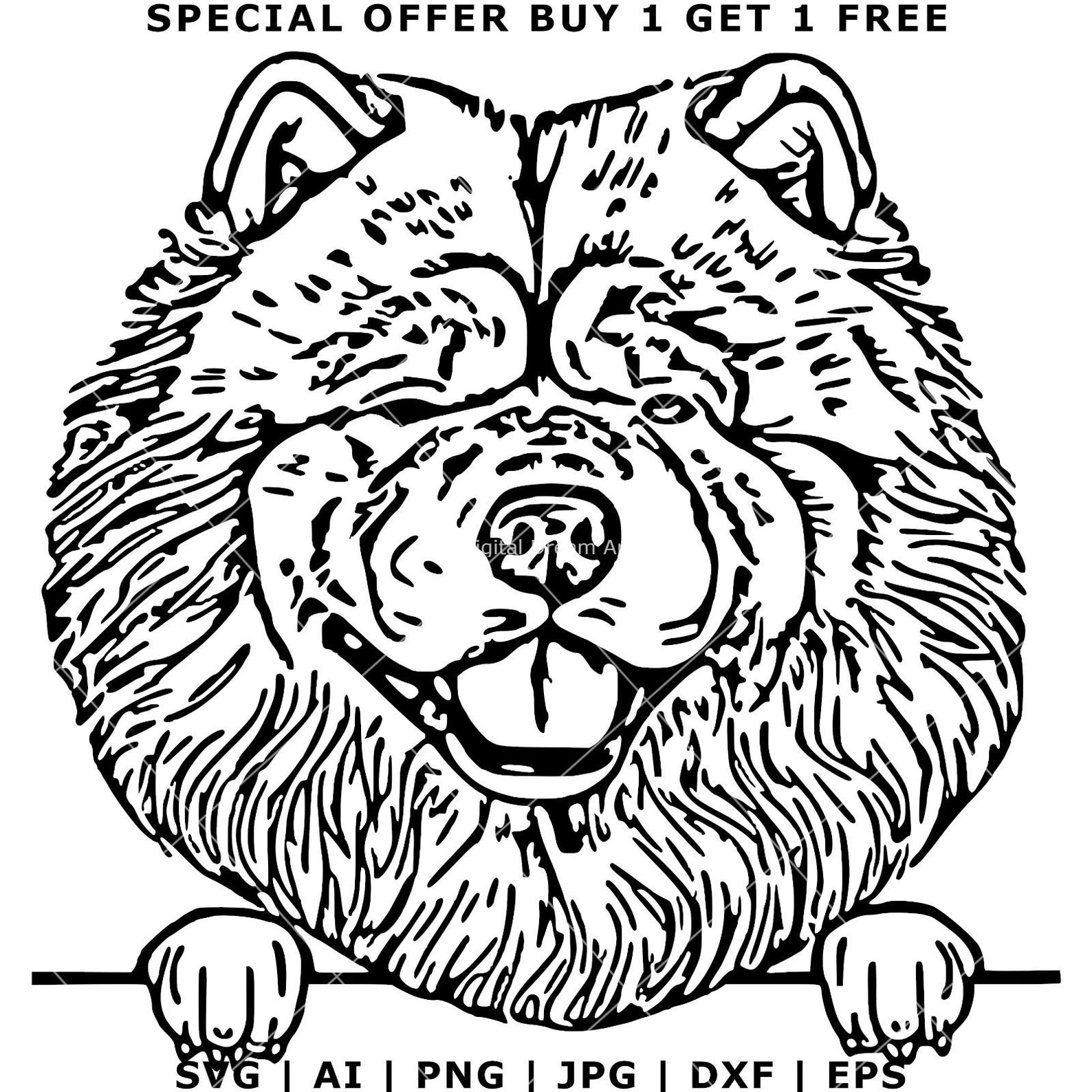 Chow Chow SVG, Dog, Vector, DXF, PNG, Clipart, Tattoo - Vector Graphic ...