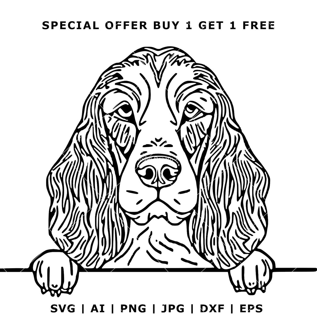 English Cocker Spaniel SVG Dog, Vector, DXF, PNG, Clipart-vector ...