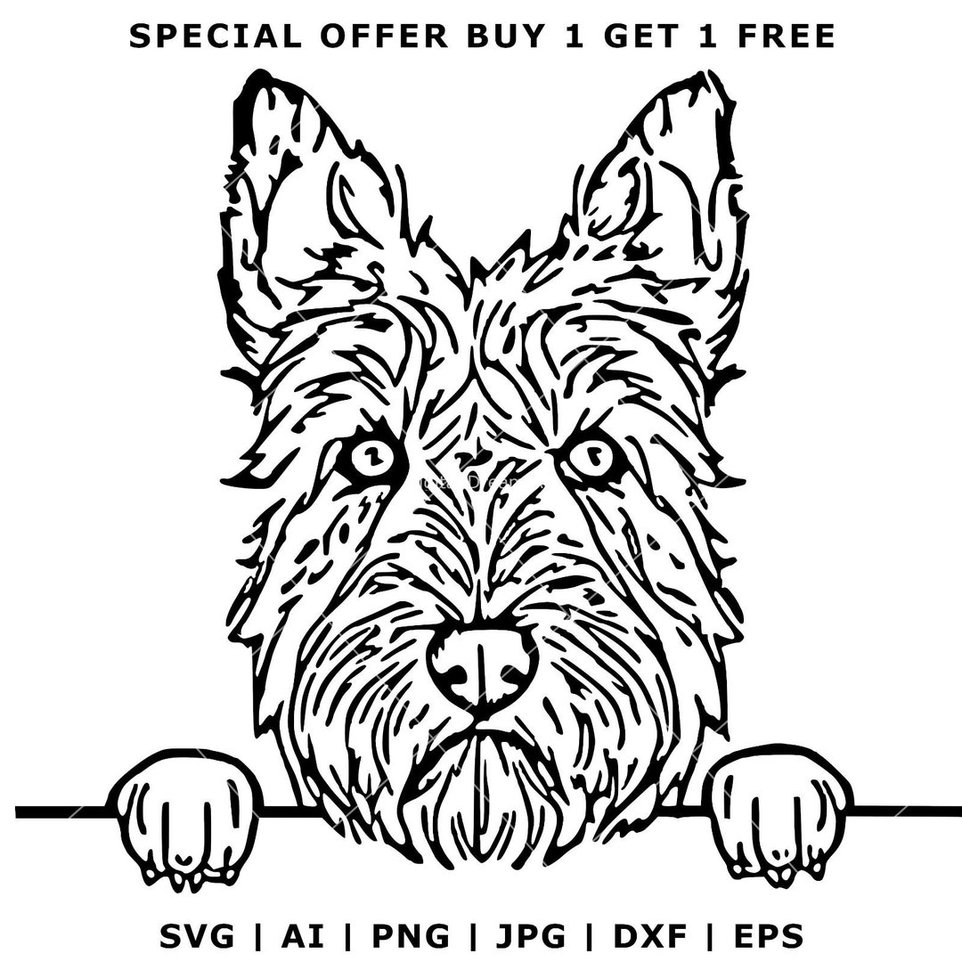 Scottish Terrier SVG Vector, DXF, PNG, Clipart, Tattoo - Vector Graphic ...