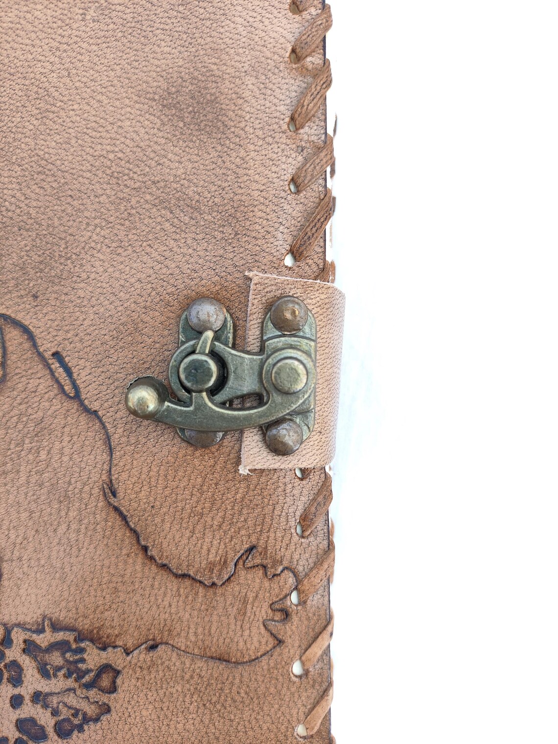World Map, Leather Journal, With Decal Handmade Papers, 144 Papers, - Etsy