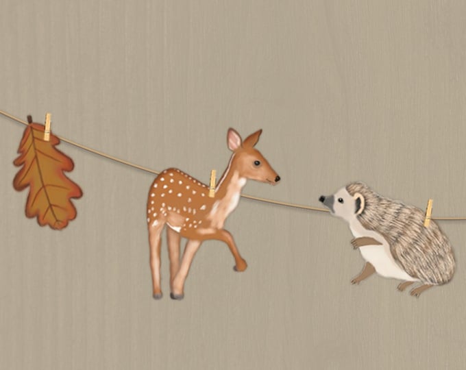 Woodland Animals Garland Woodland Banner Woodland Decorations Woodland ...