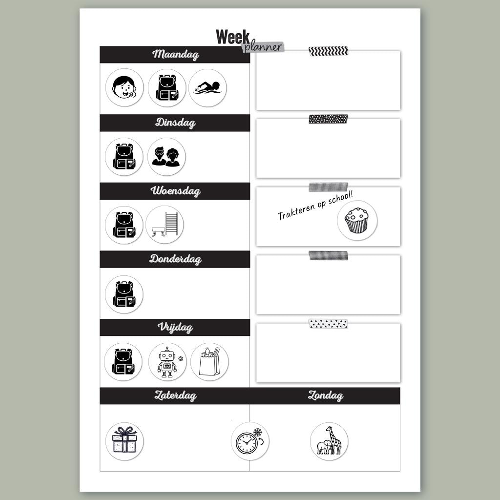 Pictos Daily Routine - Picto Weekly Planning - Picto Weekly Planner ...