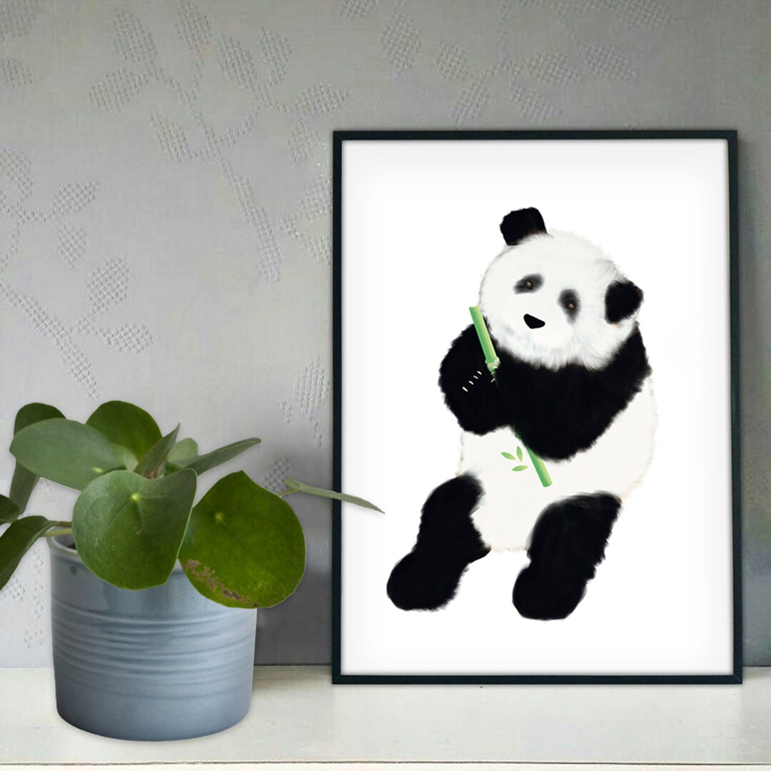 Panda Poster, Printable, Panda Bear, Black and White Poster, Nursery ...