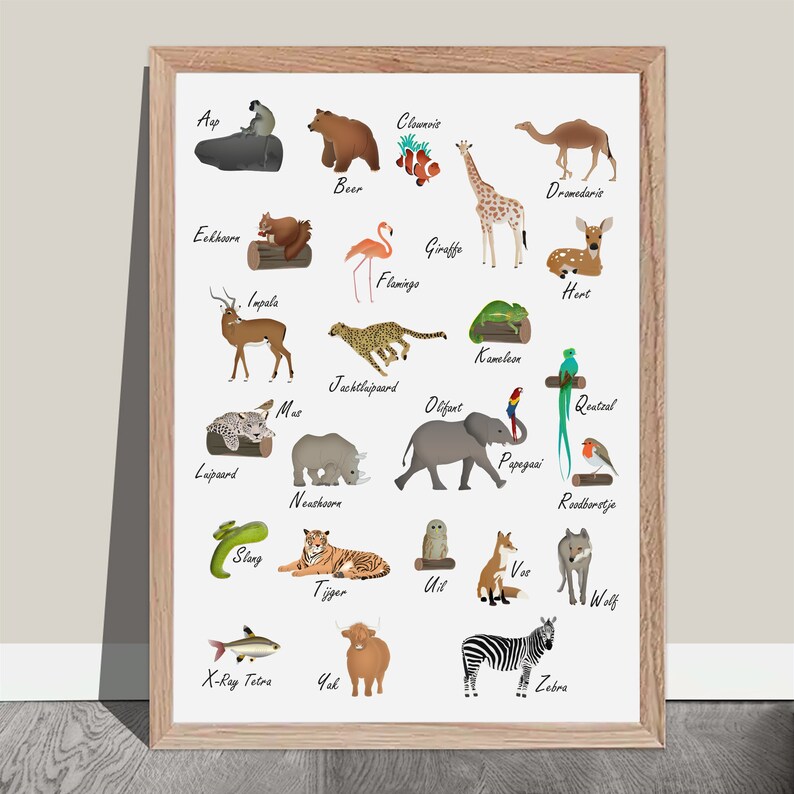 Animal Alphabet Poster Dutch Alphabet Poster Animals PDF Printable ...