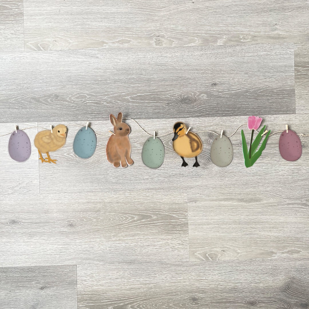 Easter Garland, Spring Garland, DIY Printable Easter Garland, Easter ...