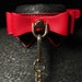 Deluxe Red Bow Collar Deep Red Sexy Leather Sensory - Etsy