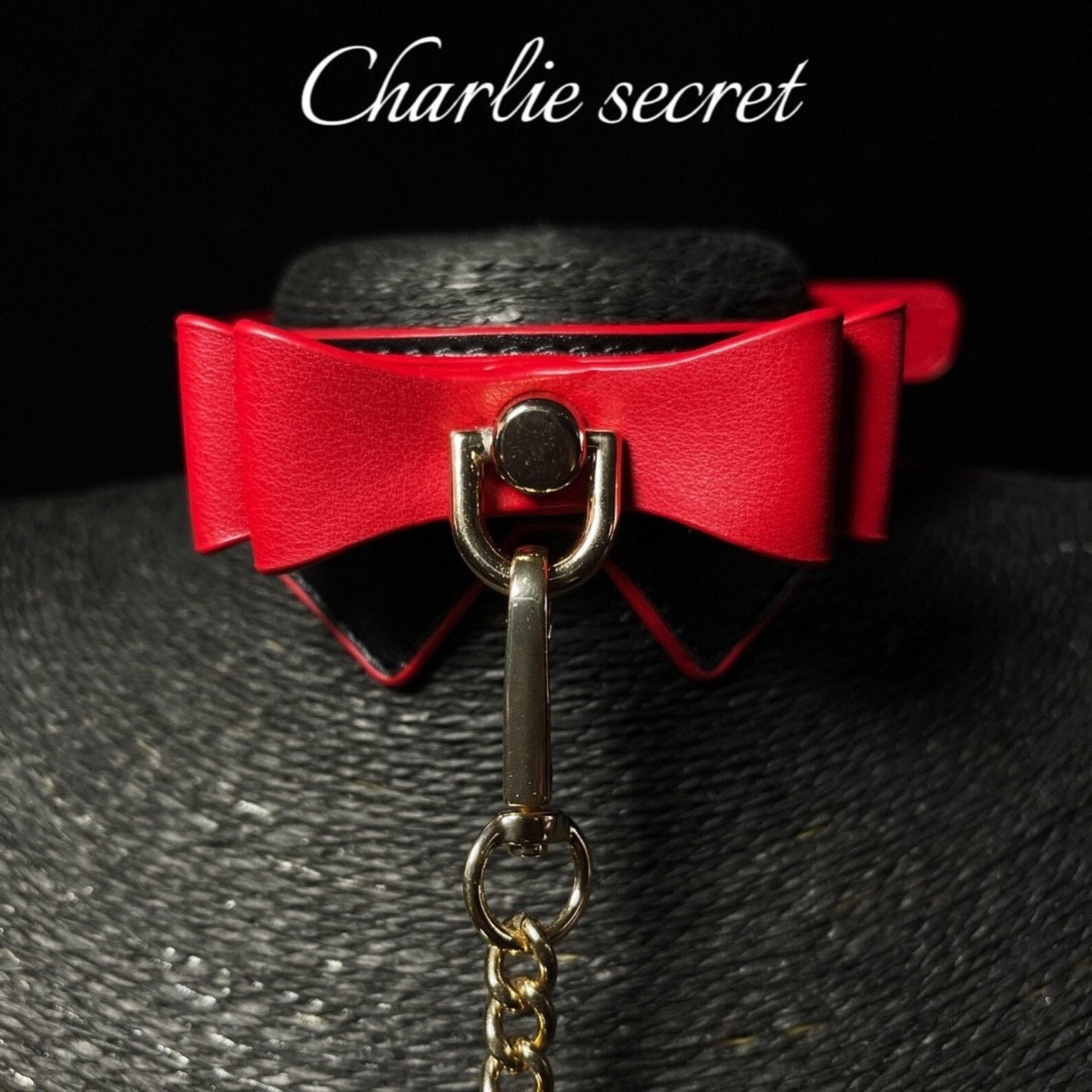 Deluxe Red Bow Collar Deep Red Sexy Leather Sensory - Etsy