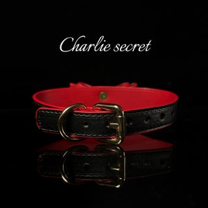 Deluxe Red Bow Collar Deep Red Sexy Leather Sensory - Etsy