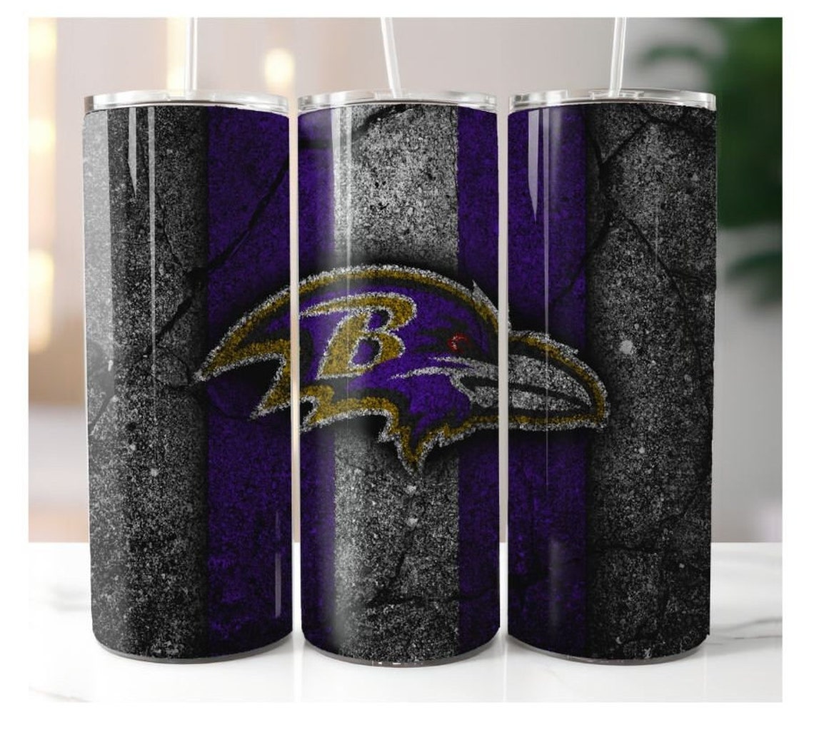 Ravens 20 Oz Skinny Tumbler, NFL, Football, Sports - Etsy