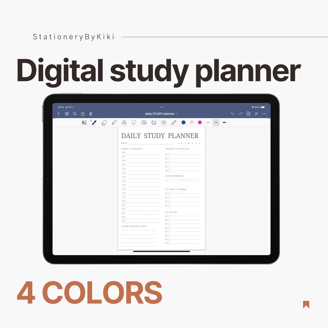 Digital Study Planner I Goodnotes Daily Planner I iPad Study Planner I ...