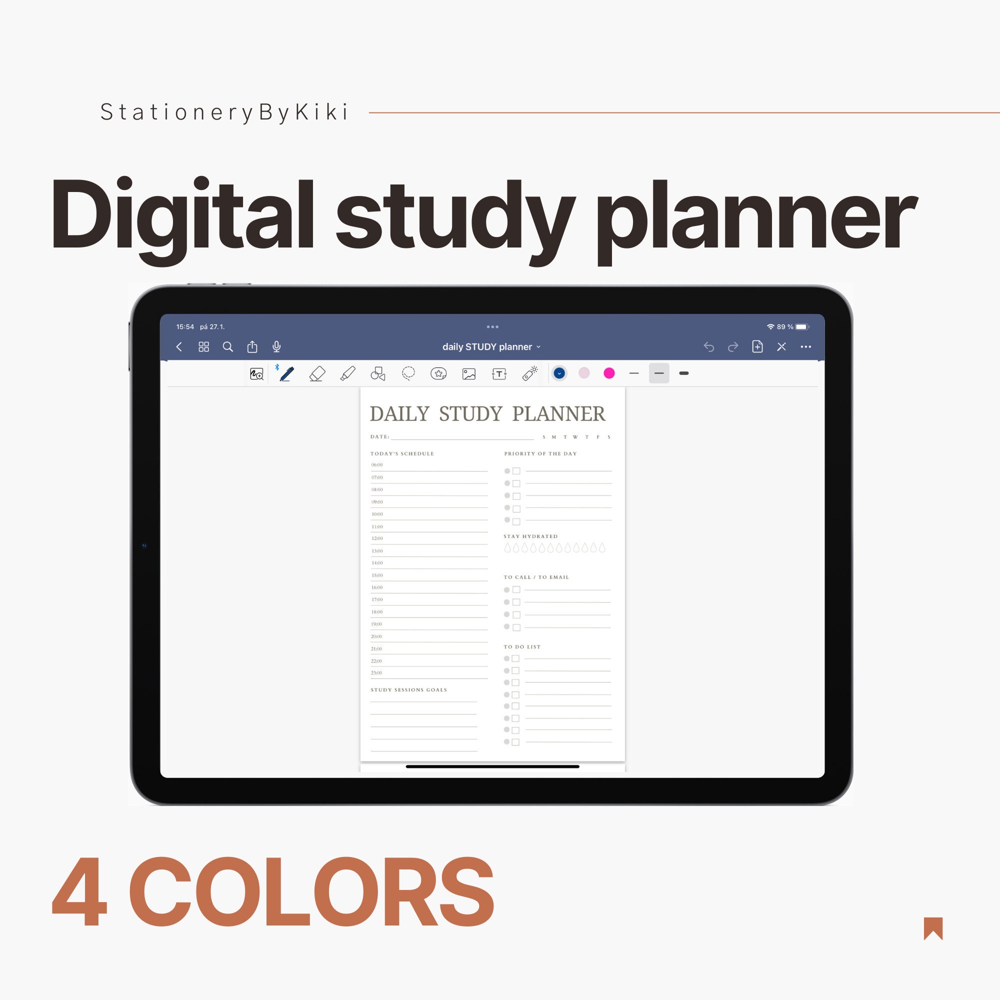 Digital Study Planner I Goodnotes Daily Planner I iPad Study Planner I ...