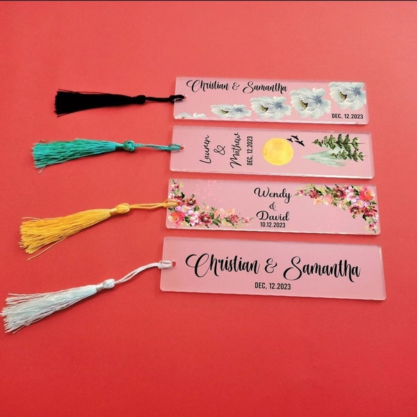 Acrylic Bookmarks Wedding Favors - Etsy