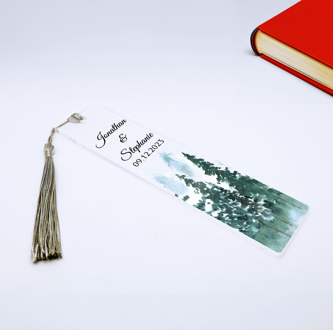 Wedding Favor Bookmarks Custom Engraved Bookmark Custom Bookmark Modern ...