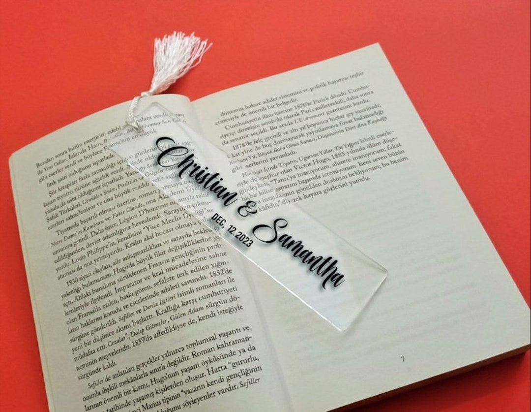 Personalized Clear Acrylic Bookmark - Customized Gift for Book Lovers ...