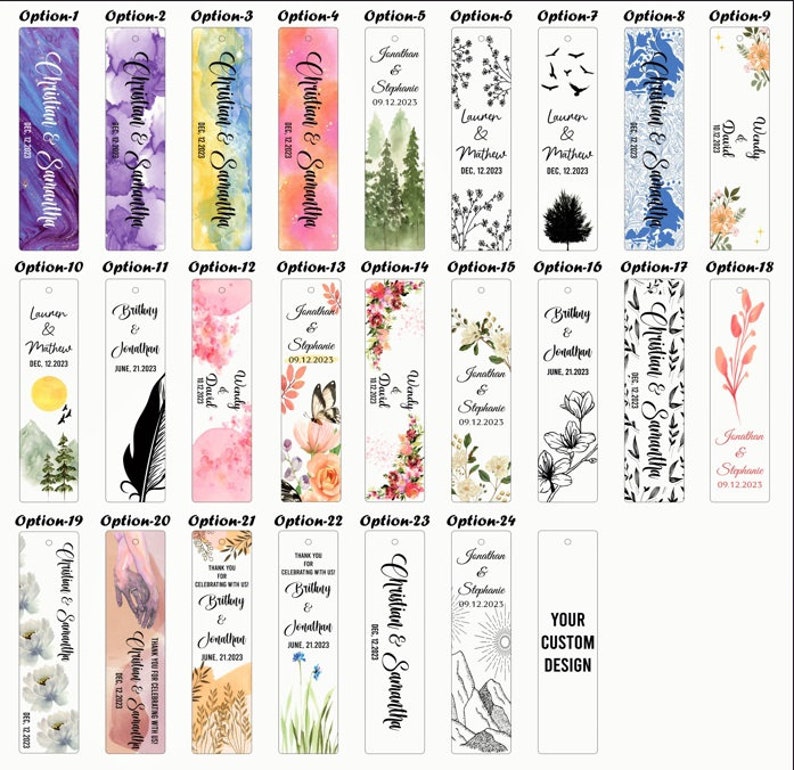 Wedding Favor Bookmarks - Custom Engraved Bookmark- Custom Bookmark ...