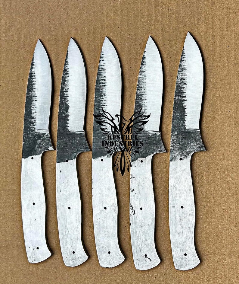Lot of 5 Carbon Steel Blank Blade Knife for Knife Making Supplies ...
