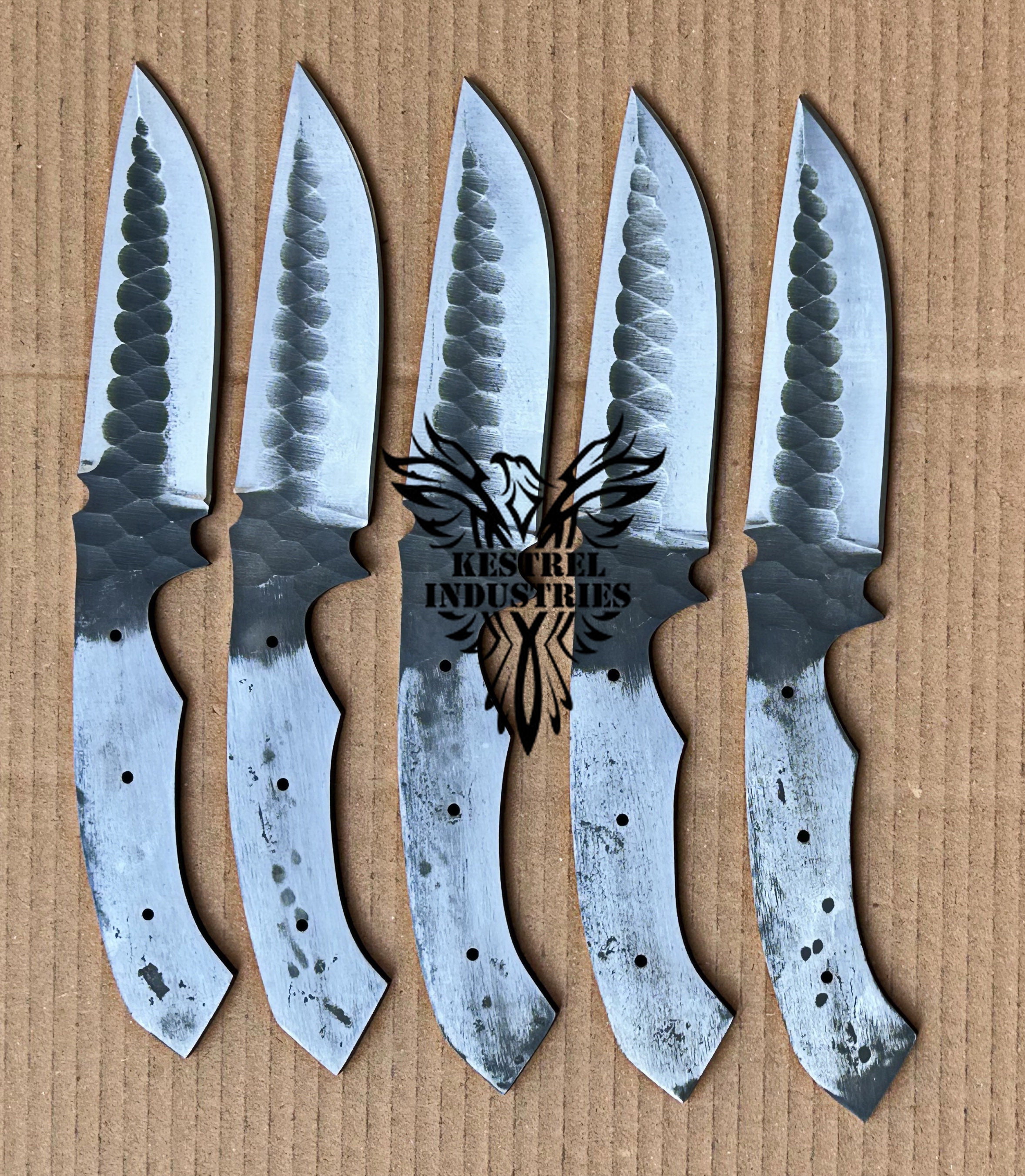 Lot of 5 Carbon Steel Blank Blade Knife for Knife Making Supplies ...