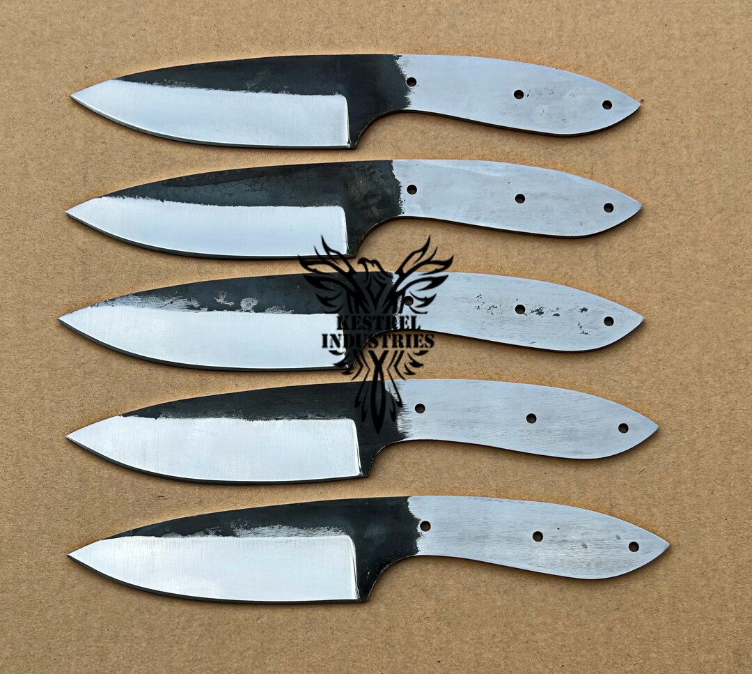 Lot of 5 Carbon Steel Blank Blade Knife for Knife Making Supplies ...