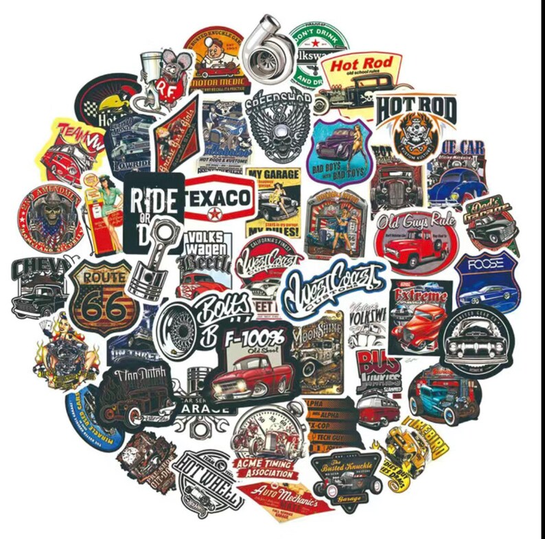 Car Hot Rod Sticker Sticker Set Etsy Uk