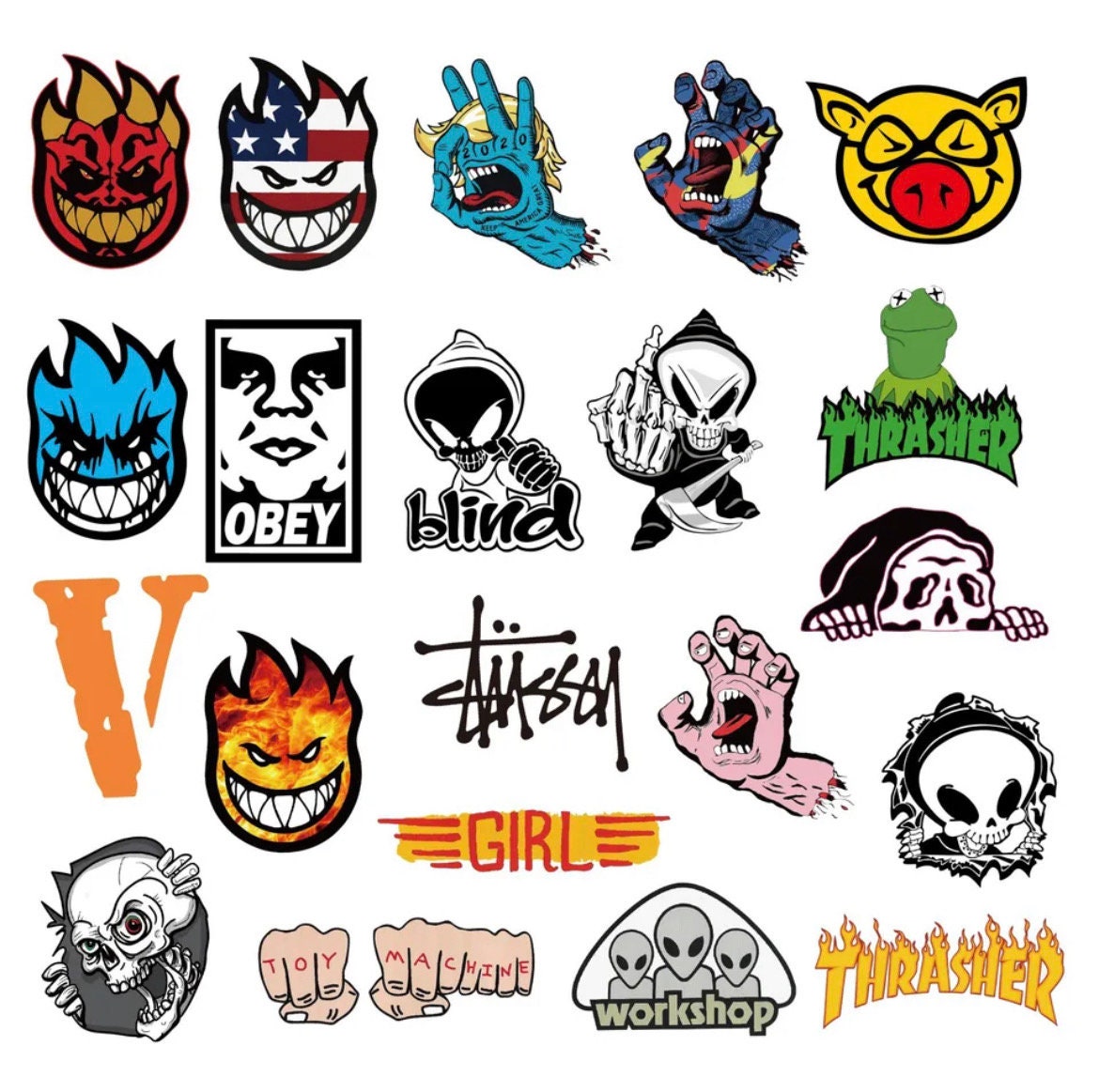 100 Skateboard Sticker Set From Germany Cool Designs, High-quality ...