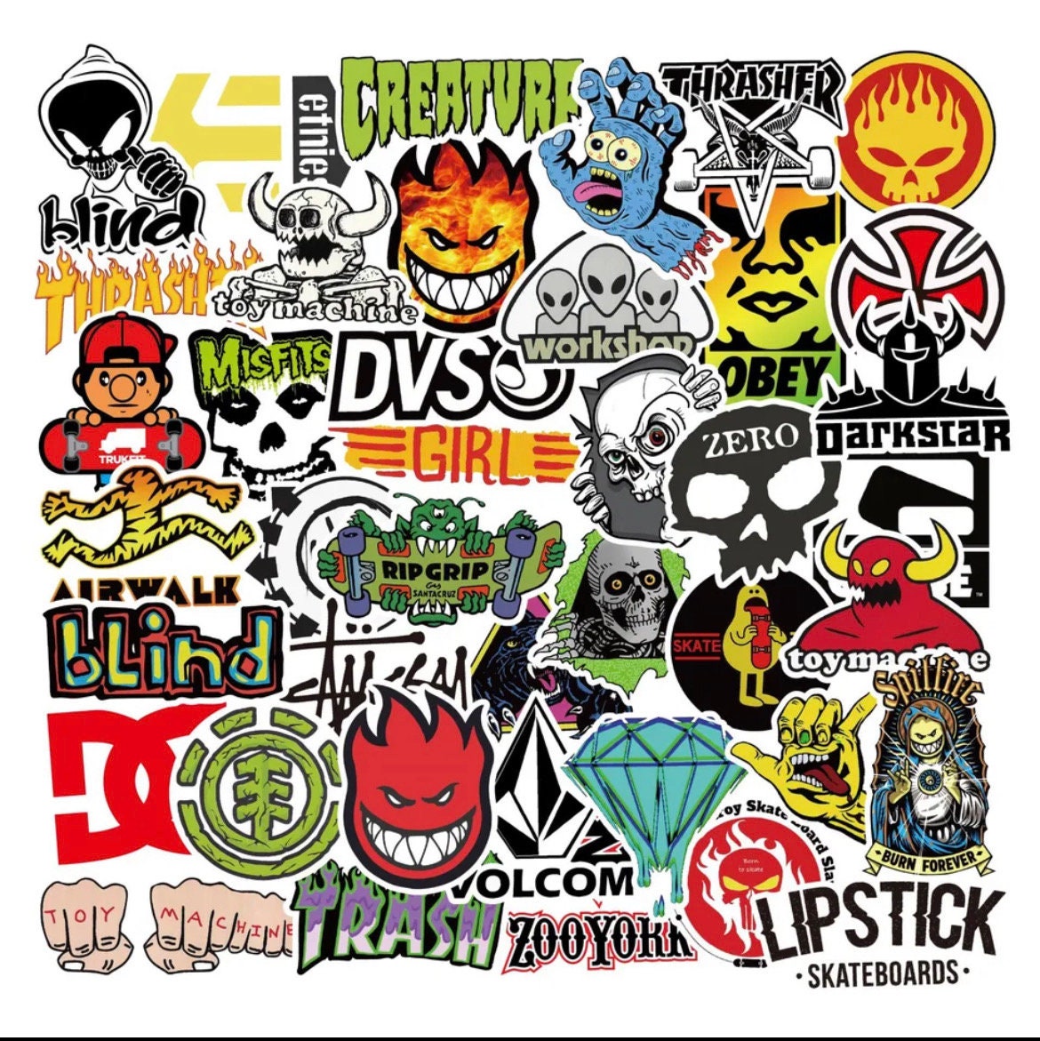 100 Skateboard Sticker Set From Germany Cool Designs, High-quality ...