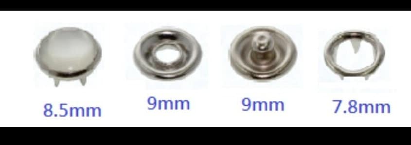 Set of 12 Small Mini White Pearl Prong Snap Buttons 8.5 Mm 5/16" Size ...