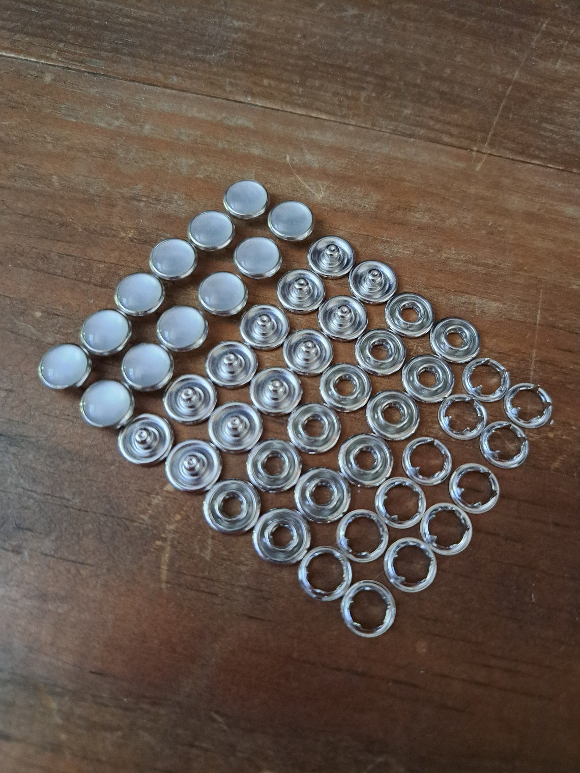 Set of 12 Small Mini White Pearl Prong Snap Buttons 8.5 Mm 5/16" Size ...